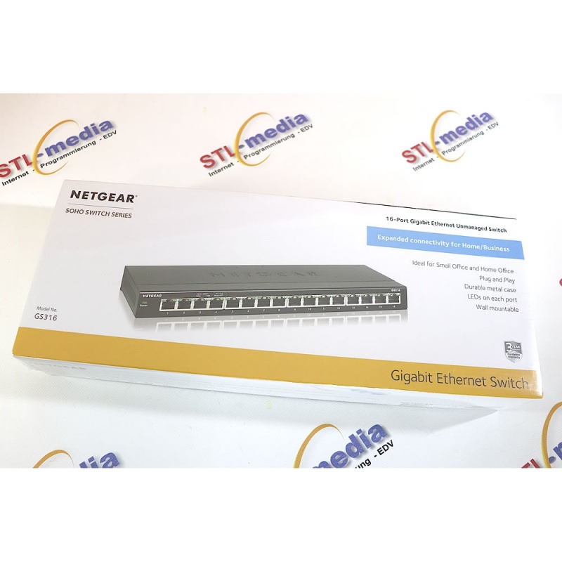 Netgear Switch 16-Port 1GBit GS316-100PES | Altmark-Live